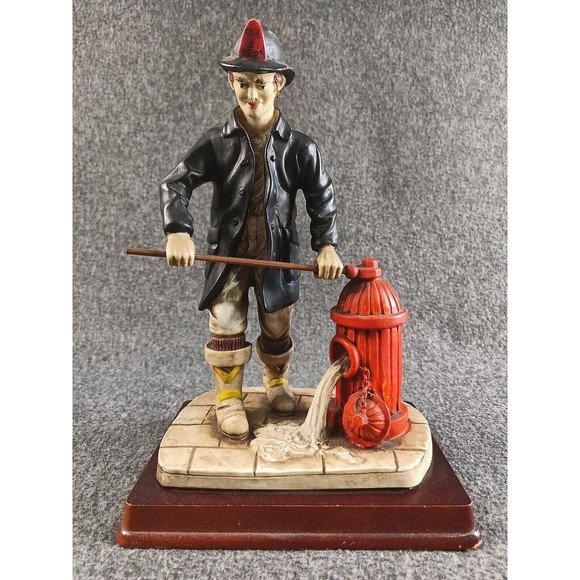 Art | 1989 Albert E Price Fireman Open Hydrant Resin Figurine Wooden ...